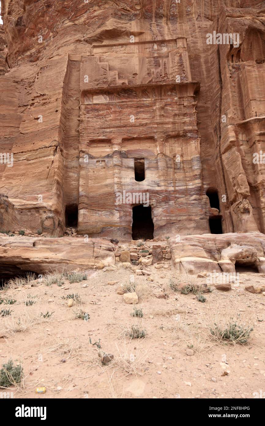 Urnengrab, verlassene Stadt Petra, al-Batra, Hauptstadt des Königreichs ...