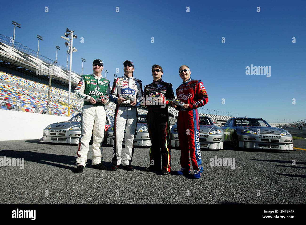 NASCAR drivers Dale Earnhardt Jr., left, Jimmie Johnson, Jeff Gordon ...