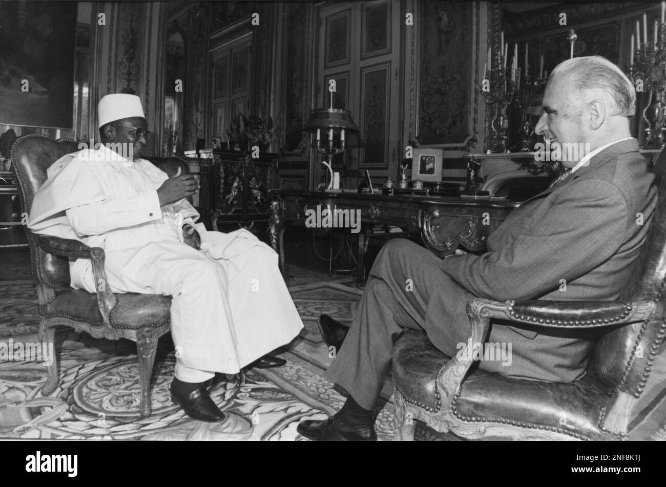 Hamani Diori, President of the Republic Niger, left, is pictured with ...