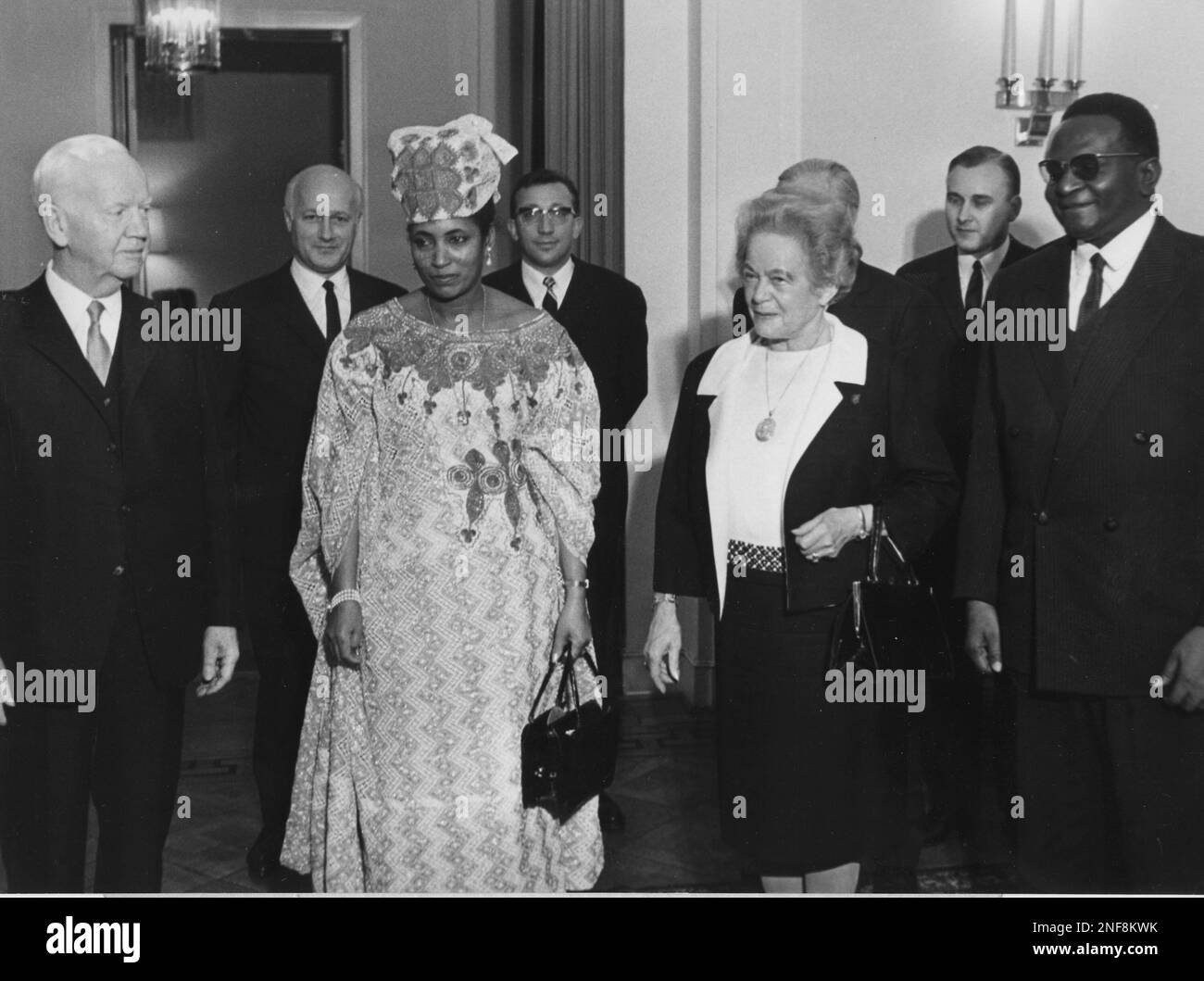 Undated image of Hamani Diori, President of the Republic Niger, right ...