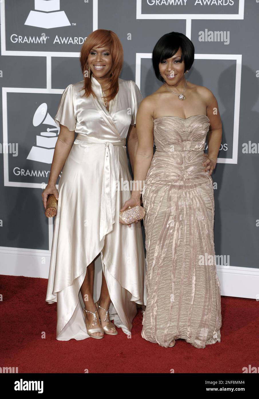 Tina Campbell, right, and Erica Monique Atkins of Mary Mary arrive at ...