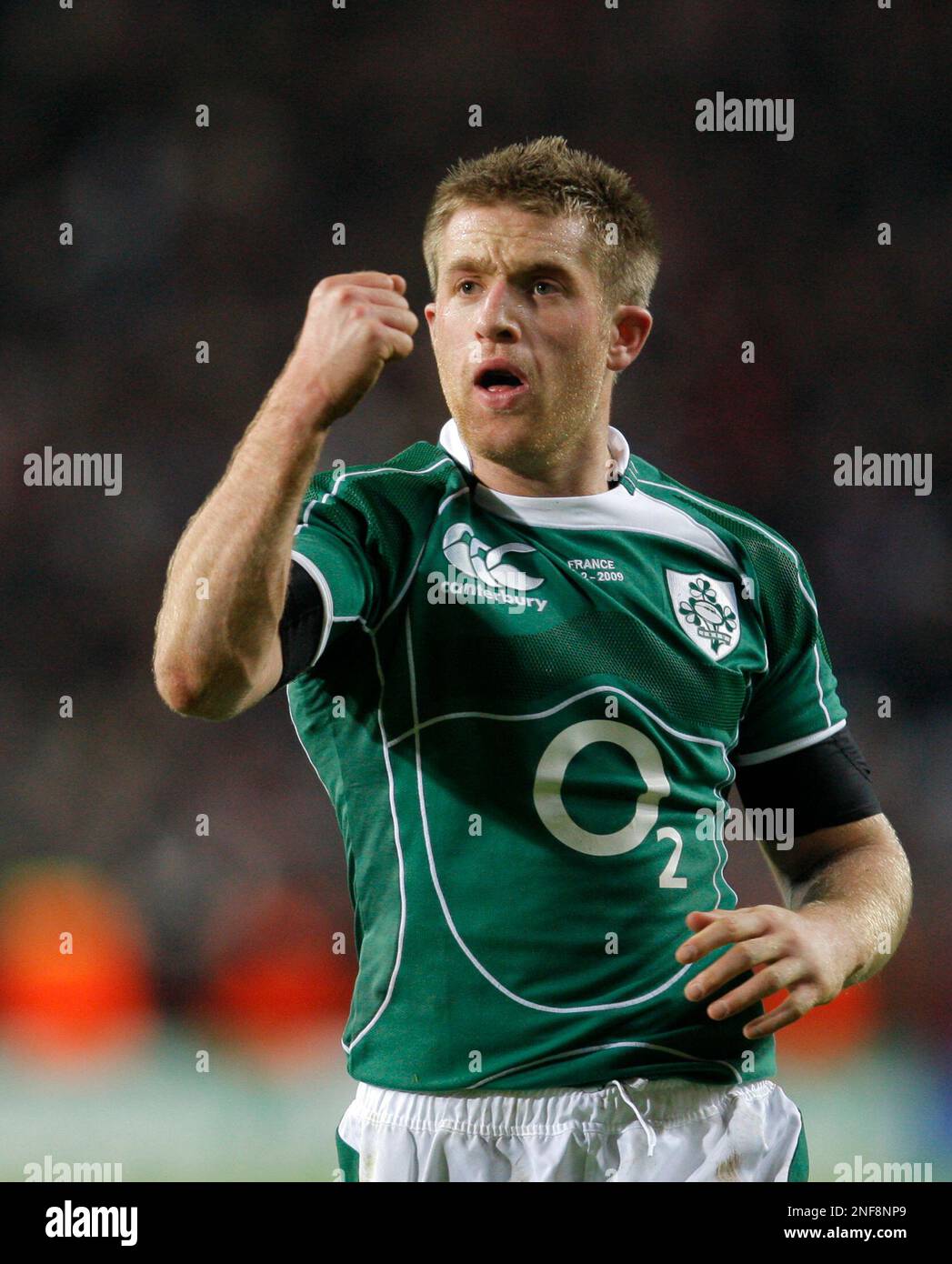 Ireland's Luke Fitzgerald celebrates his team's victory against France ...