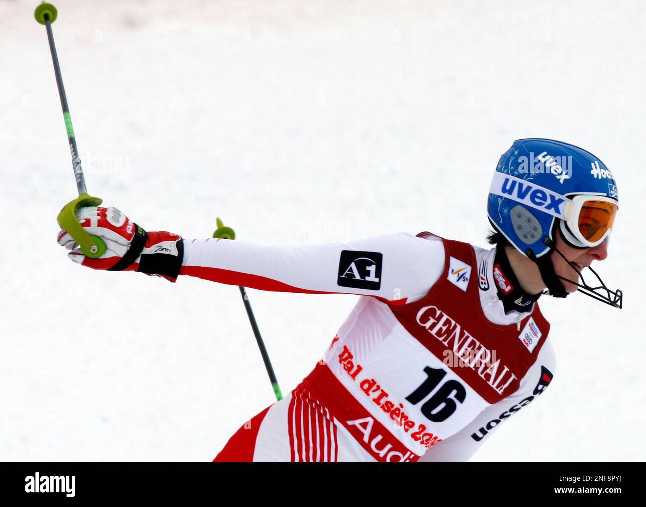 Austria's Kathrin Zettel celebrates after winning a women' Super ...