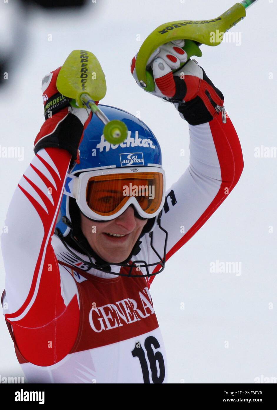 Austria's Kathrin Zettel celebrates after winning a women' Super ...