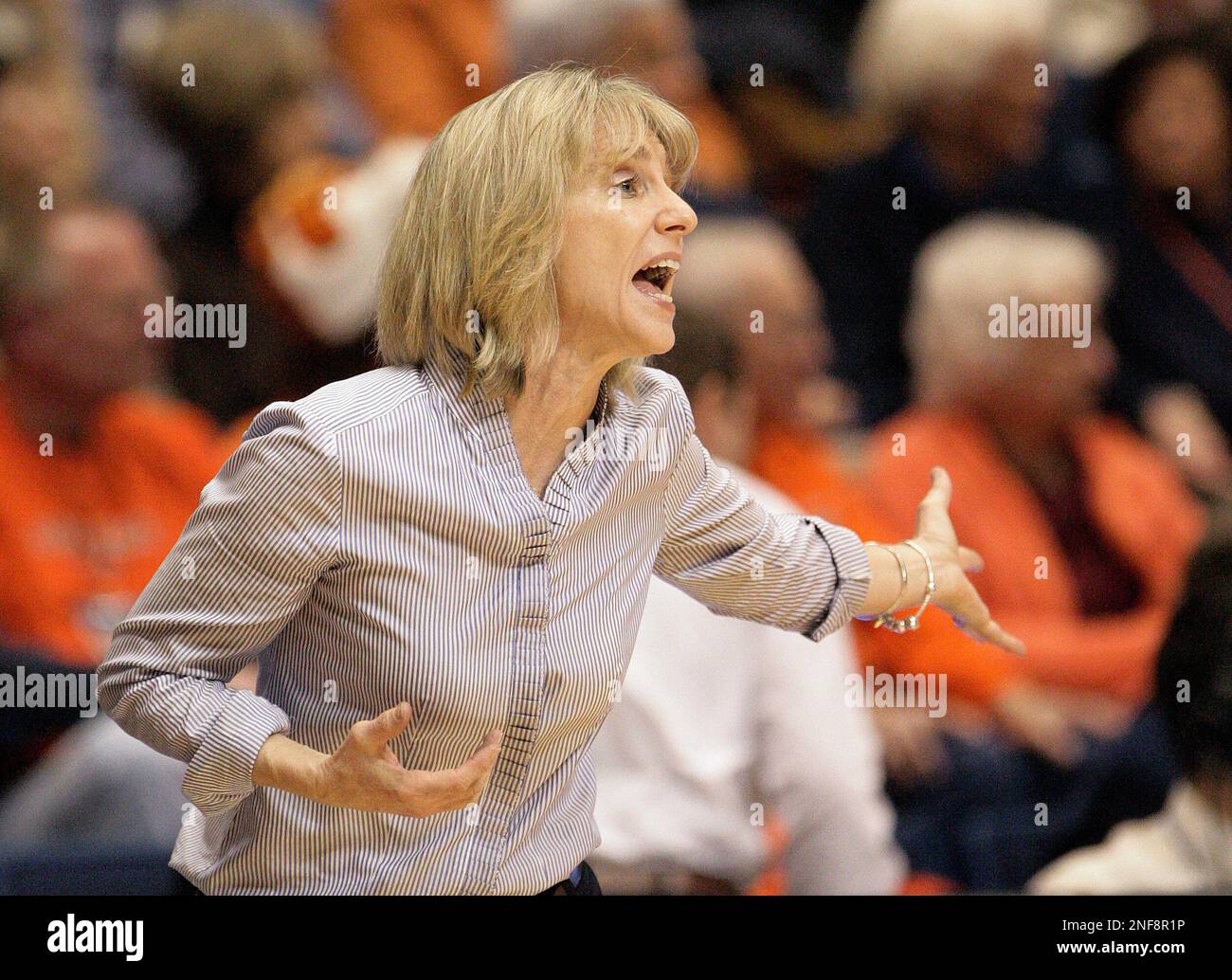Mississippi basketball coach Renee Ladner yells instructions to her ...