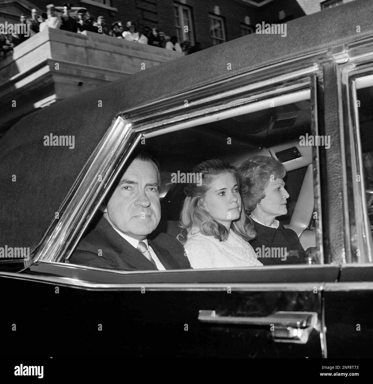 President Richard Nixon, left, first lady Pat Nixon, right, and their ...