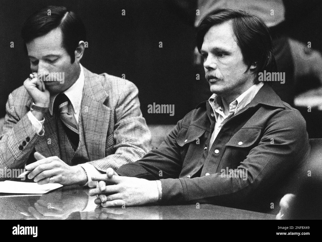 Lawrence Bittaker, right, listens as a seven-woman, five-man jury in ...