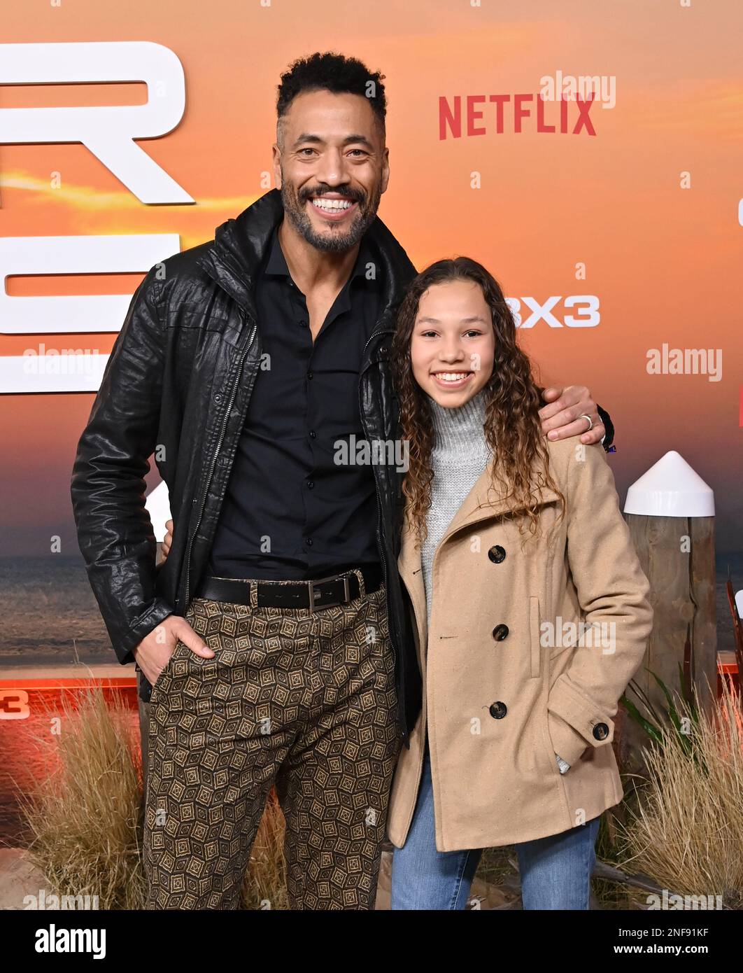 Los Angeles, US, February 16, 2023, Marland Burke and Ever Burke ...