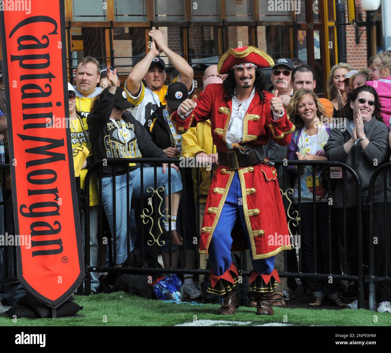 Captain Morgan poses with fans at The Best Damn Sports Show, Friday ...