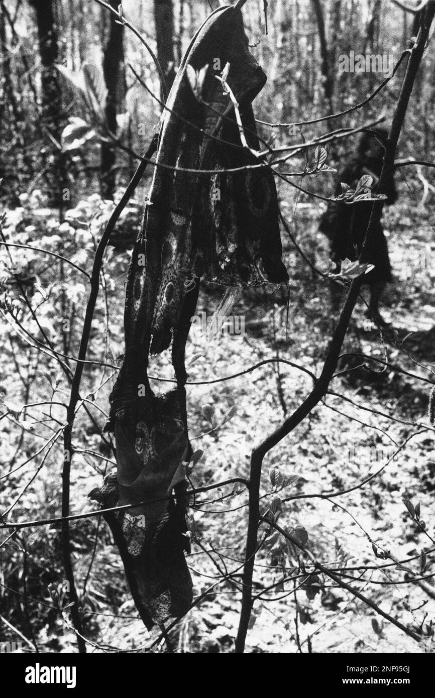 The burned clothes of a victim of the crash of a Polish jetliner in ...