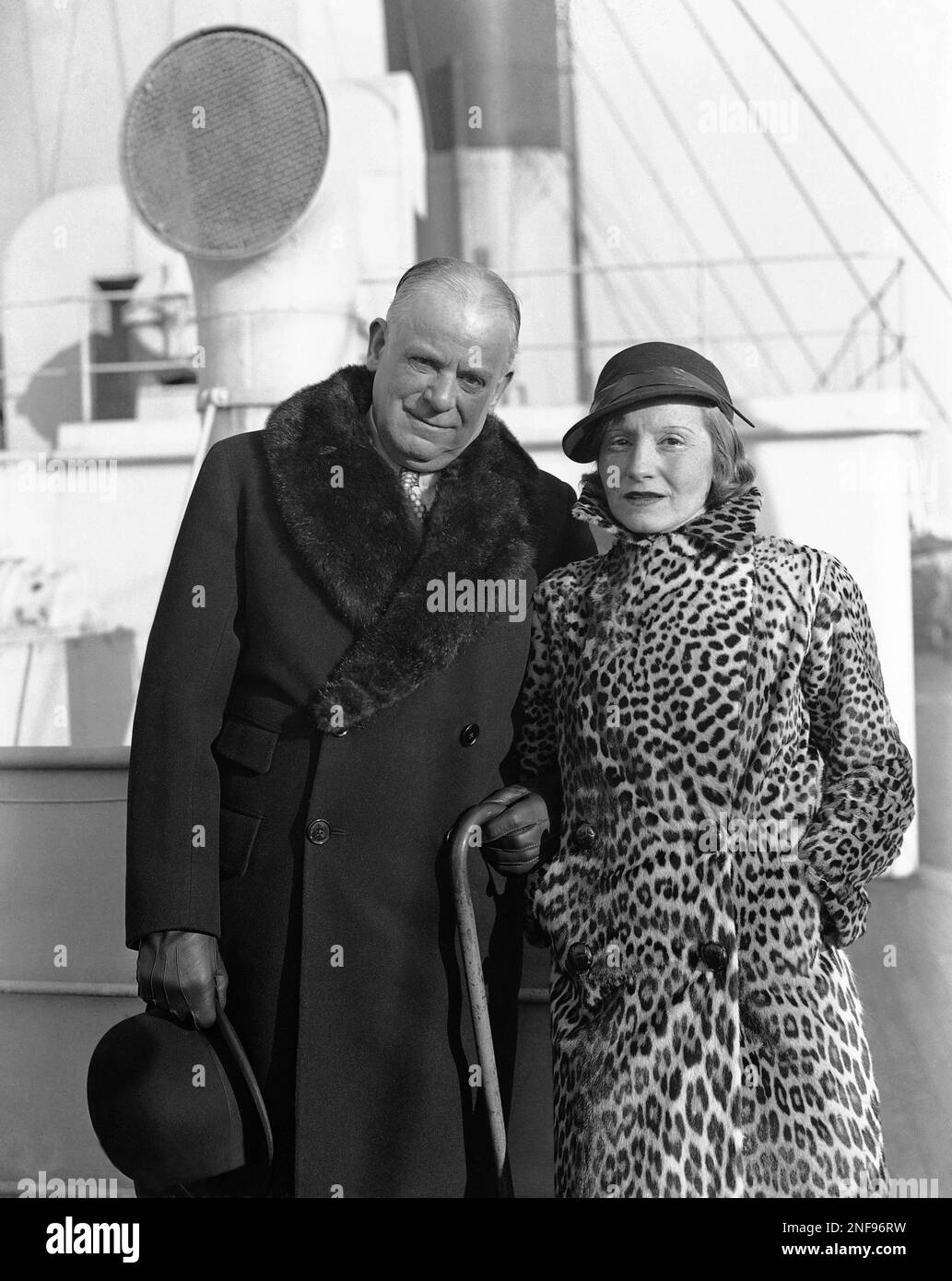 Charles B. Cochrane, famous London stage producer and Elizabeth Bergner ...