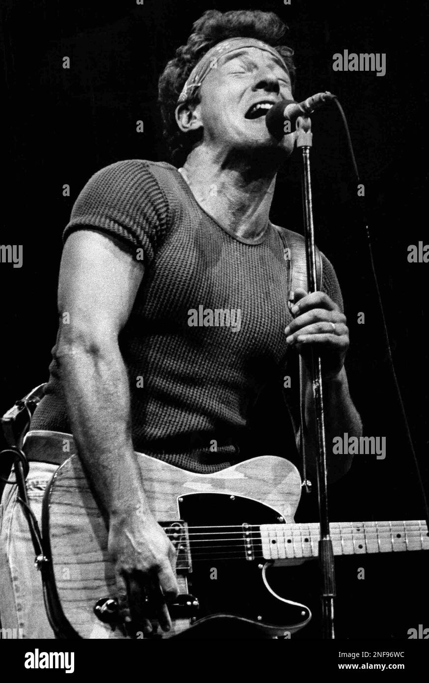 Bruce "The Boss" Springsteen performs on Sunday night, August 18, 1985 ...