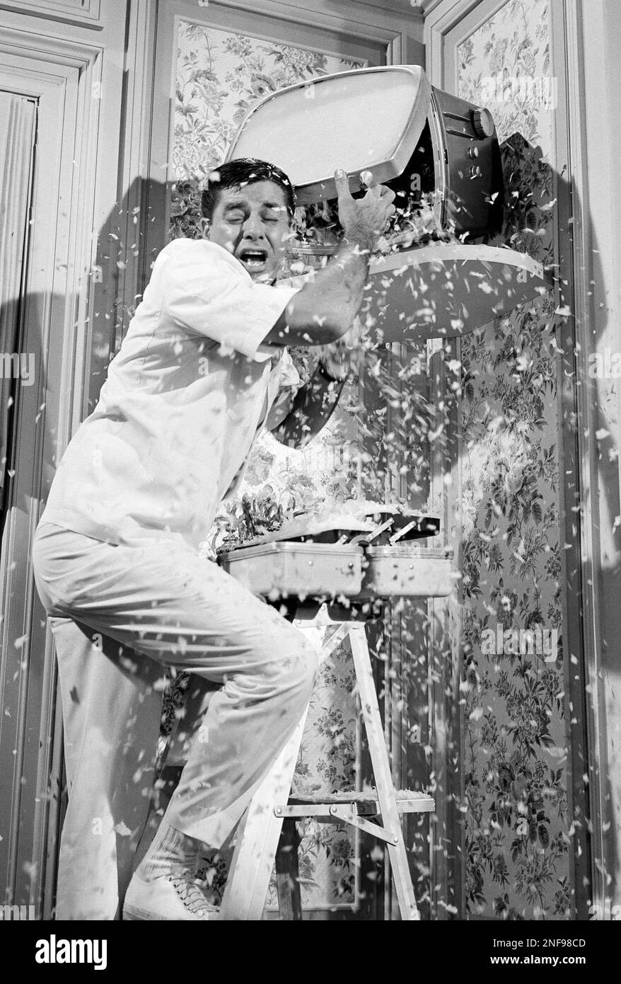 TV "snow" isn't just on the screen, as Jerry Lewis discovers on the set ...