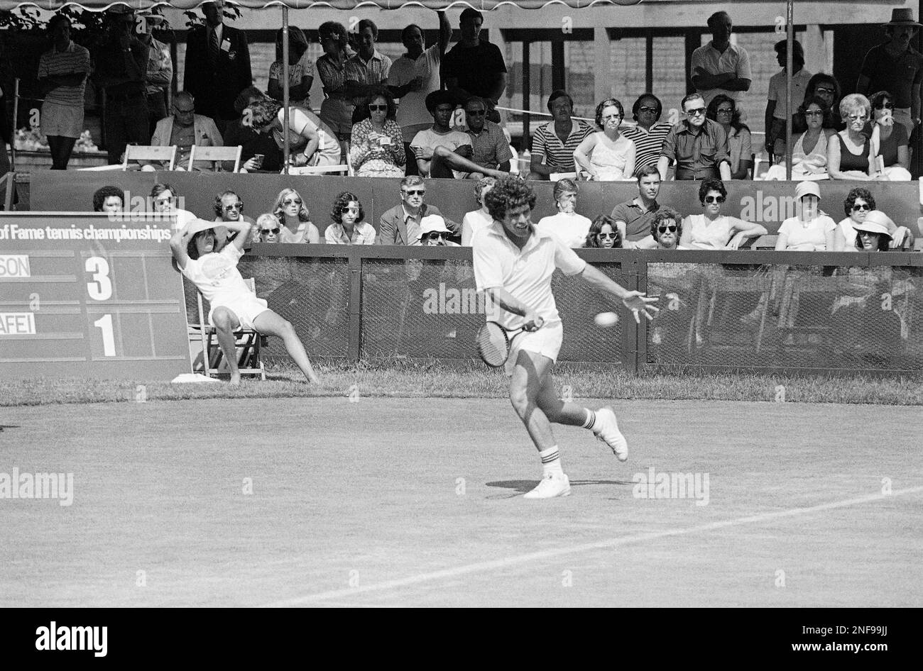 Tim Gullikson of Wisconsin, shown in semi-final Hall of Fame Tennis ...