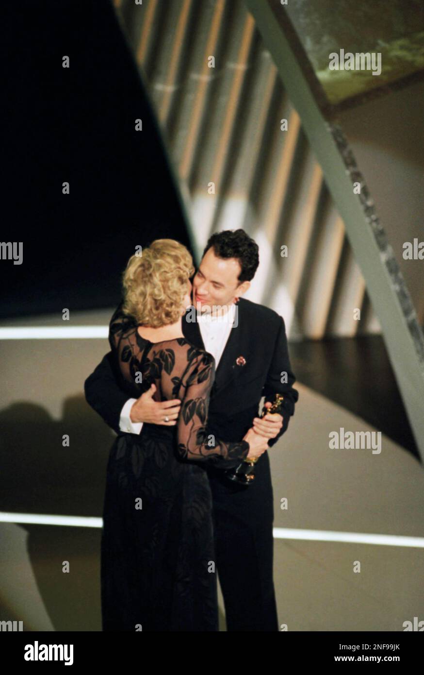 Tom Hanks congratulates Jessica Lange after he presented her with best ...