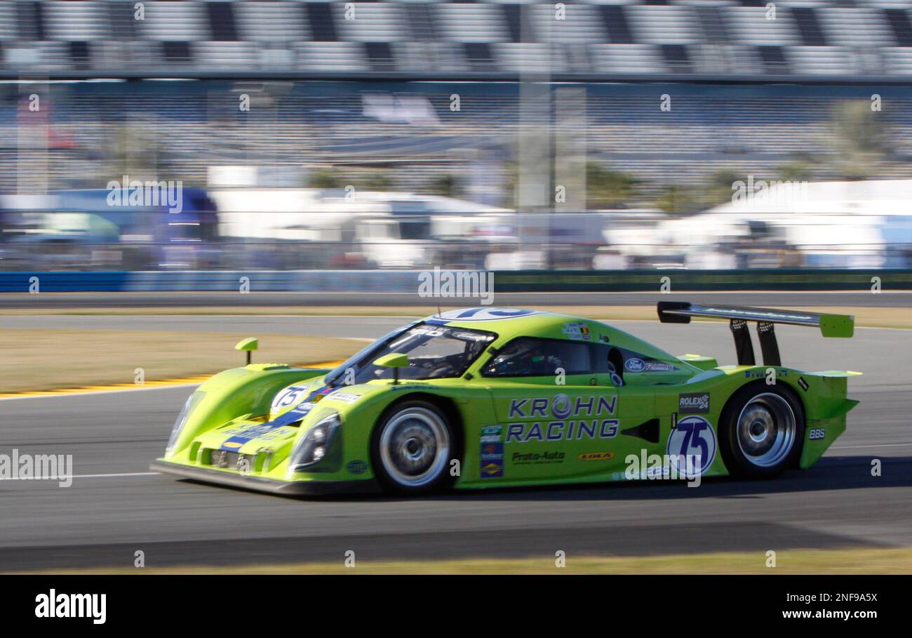 Tracy Kron drives the No. 75 Krohn Racing Ford Lola 310during a ...