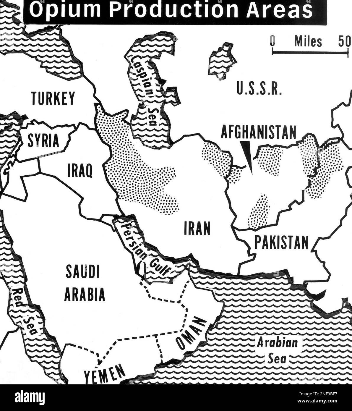 This map, created Nov. 11, 1980, shows opium production areas in ...