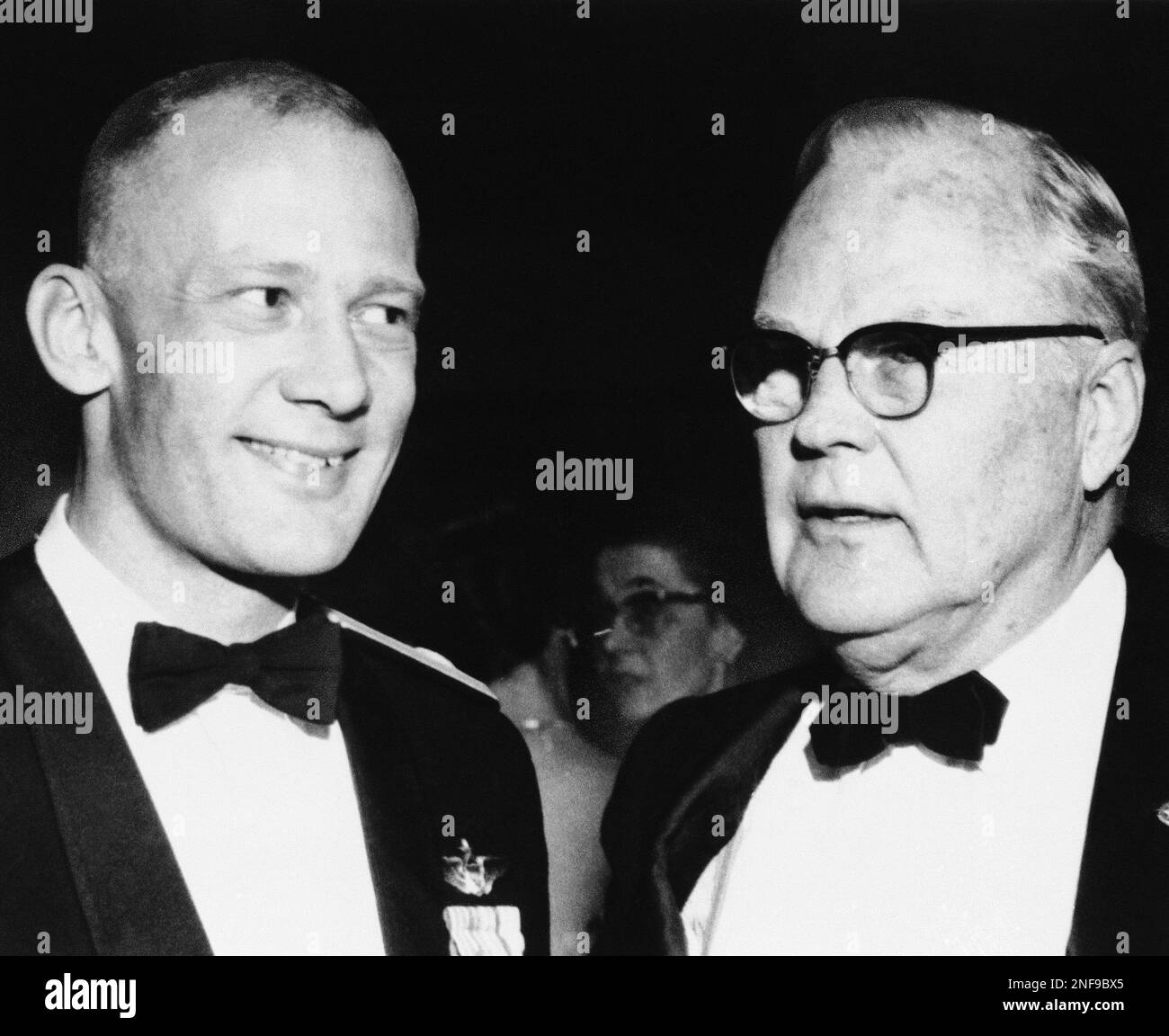 Astronaut Edwin E. Aldrin Jr., left, stands with his father, retired ...