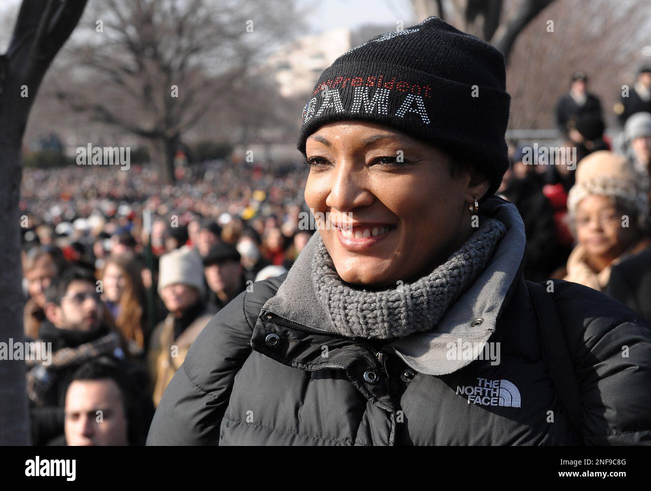 A spectator at the U.S. Capitol Building attends the Presidential ...