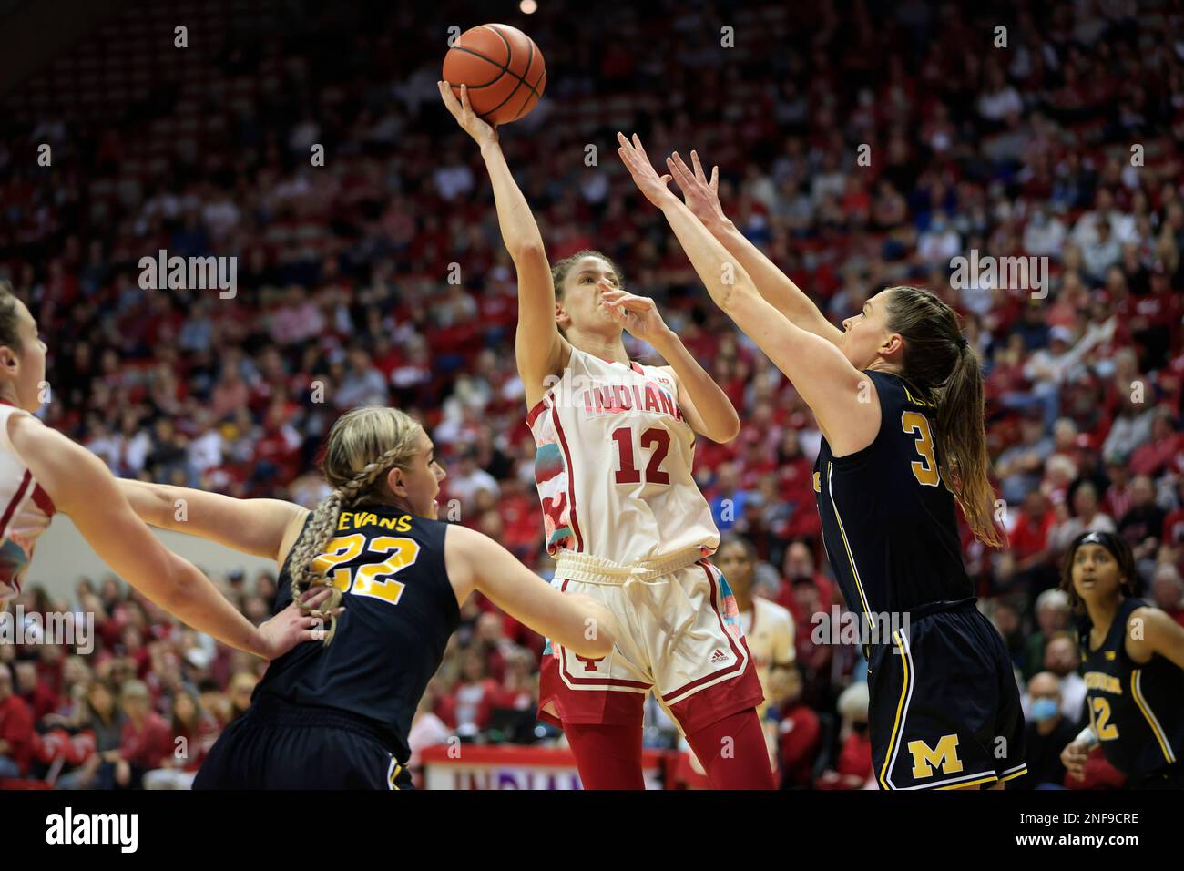 Indiana Hoosiers guard Yarden Garzon (12) shoots against Michigan ...