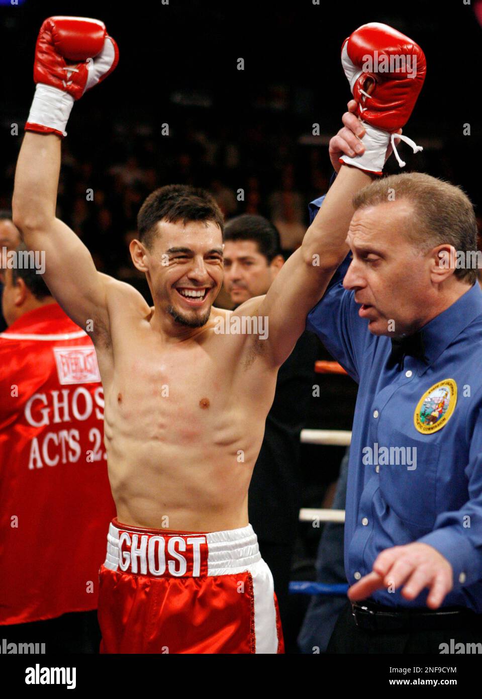 Referee Jack Reiss, right, declares Robert Guerrero the winner by knock ...