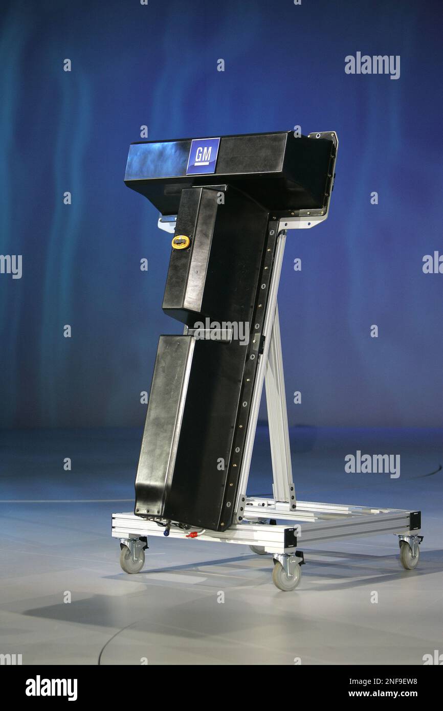 The Chevrolet Volt battery pack is displayed at the North American ...