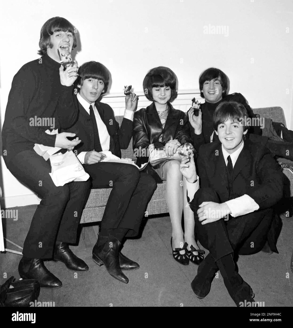 British pop group The Beatles display the tiny hairy Scandinavian ...