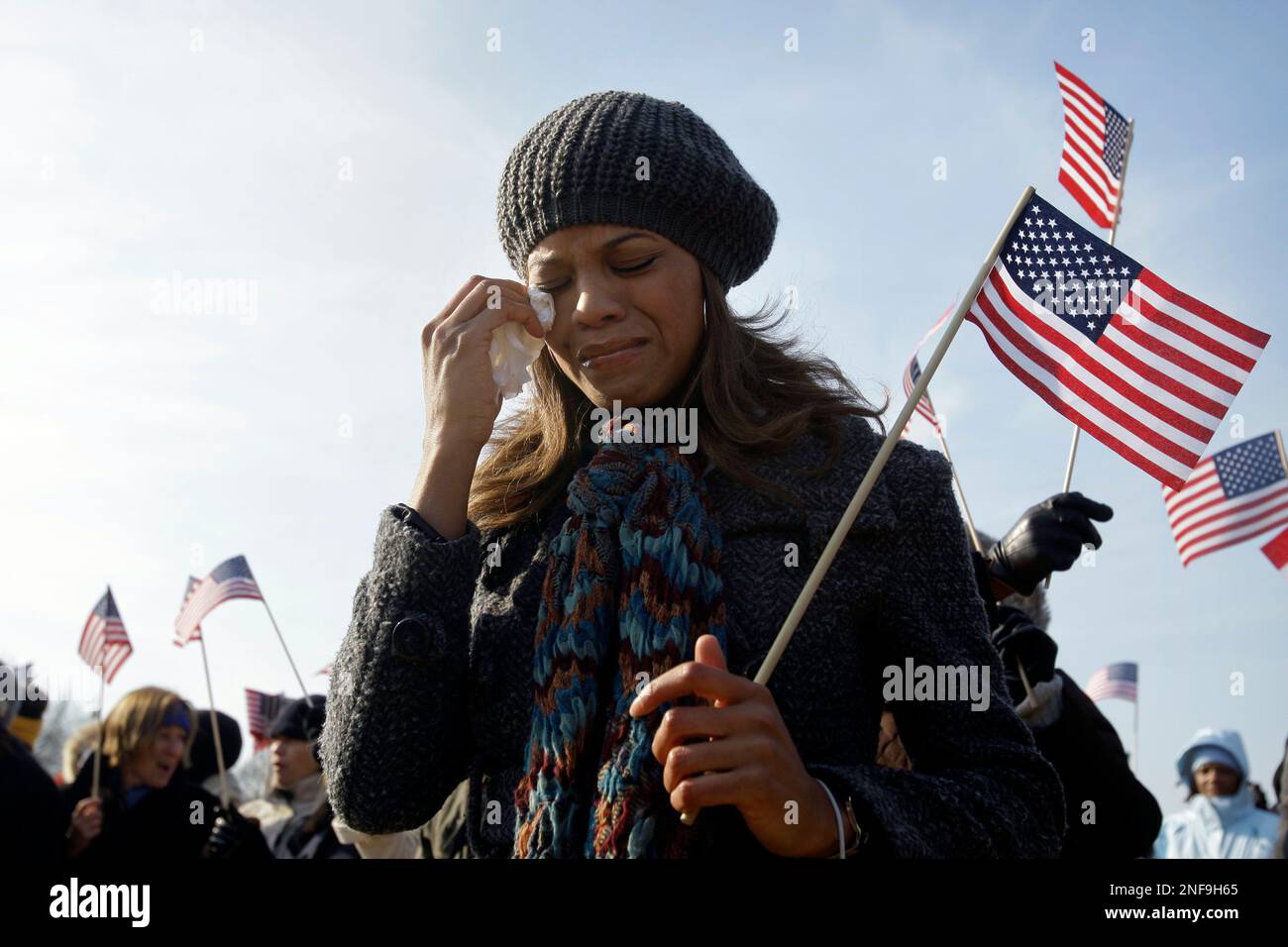 Aleesha Chaney, of Springfield, Ill. is seen during the inaugural ...