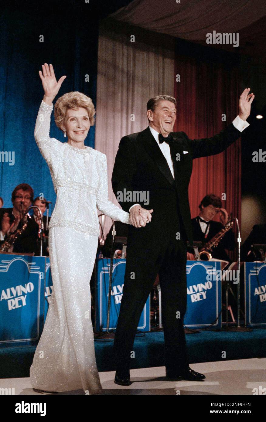 President Ronald Reagan and first lady Nancy Reagan arrive at the ...