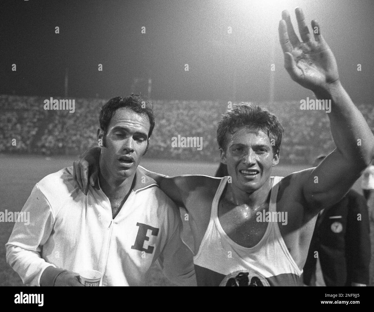 U.S. American athlete William Toomey, left, and West Germany's Kurt ...