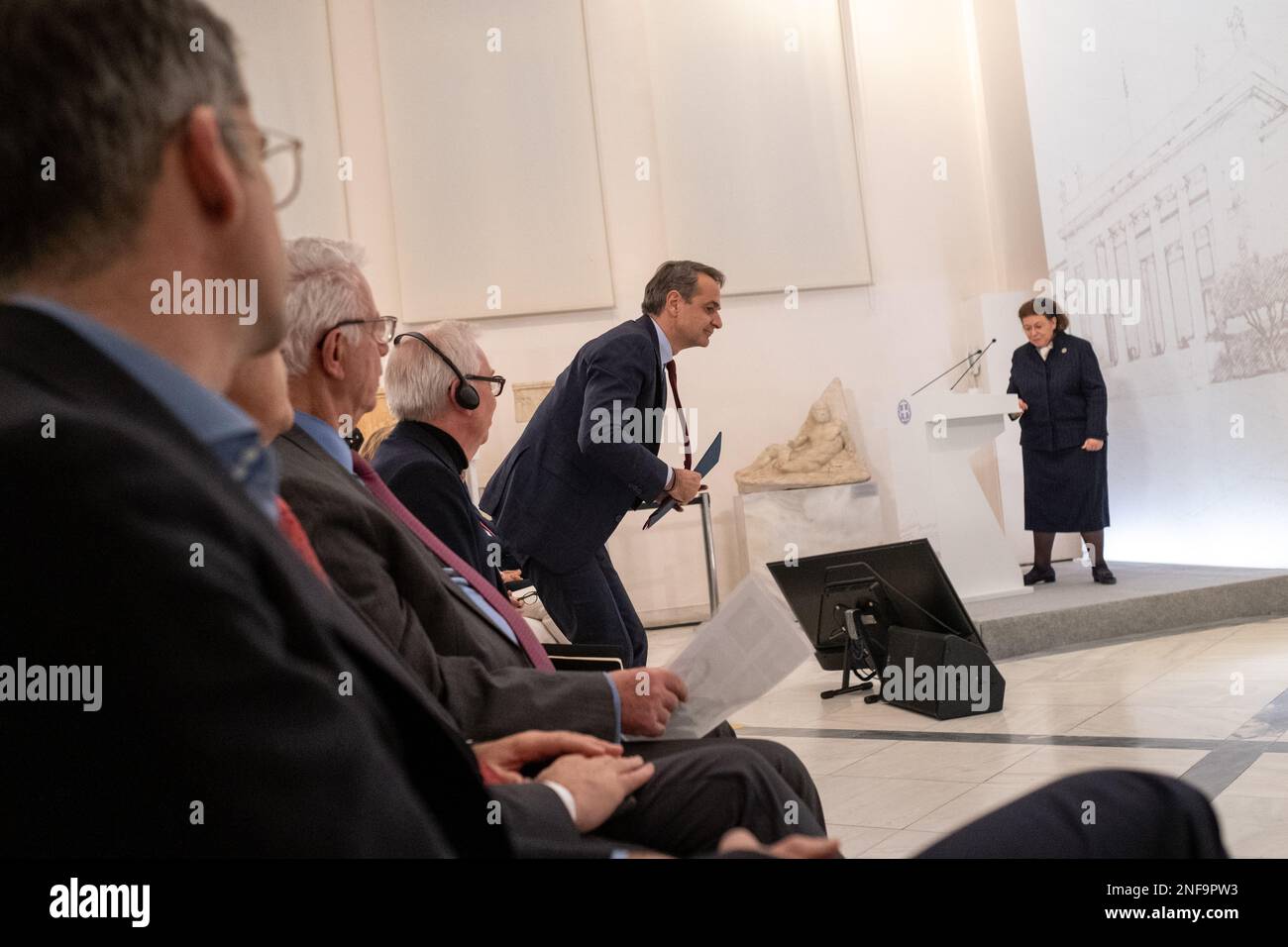 Greece, Athens on 2023-02-15. Greek Prime Minister Kyriakos Mitsotakis ...