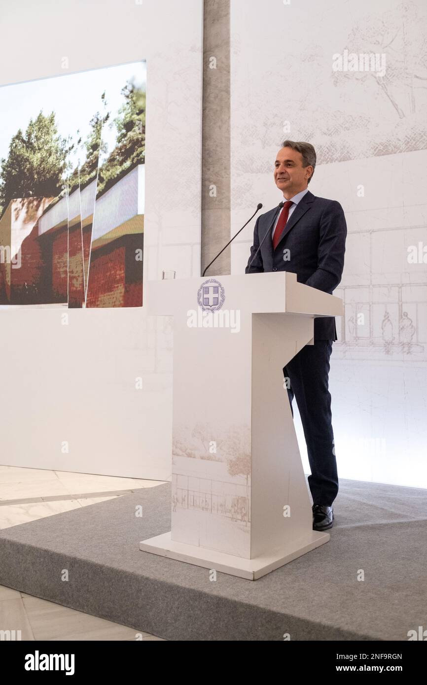 Greece, Athens on 2023-02-15. Greek Prime Minister Kyriakos Mitsotakis ...