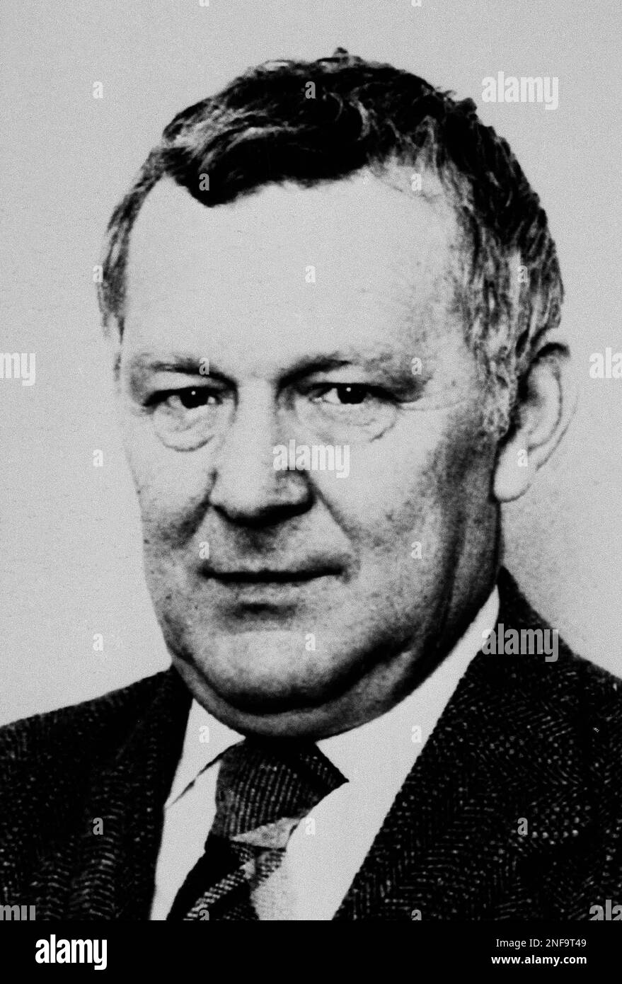 Communist Party propaganda chief, Mieczyslaw Rakowski is pictured in ...