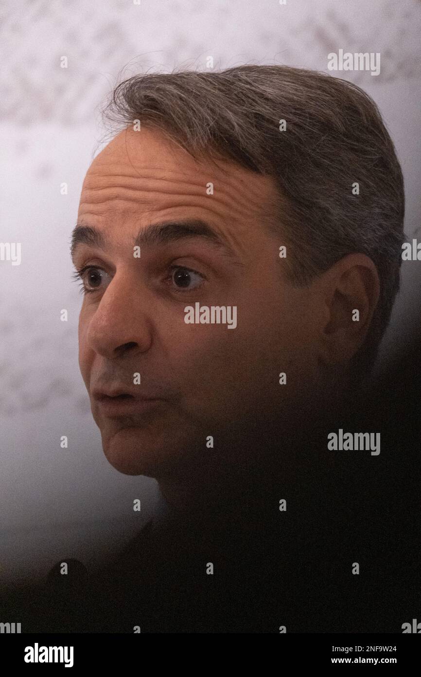 Greece, Athens on 2023-02-15. Greek Prime Minister Kyriakos Mitsotakis ...