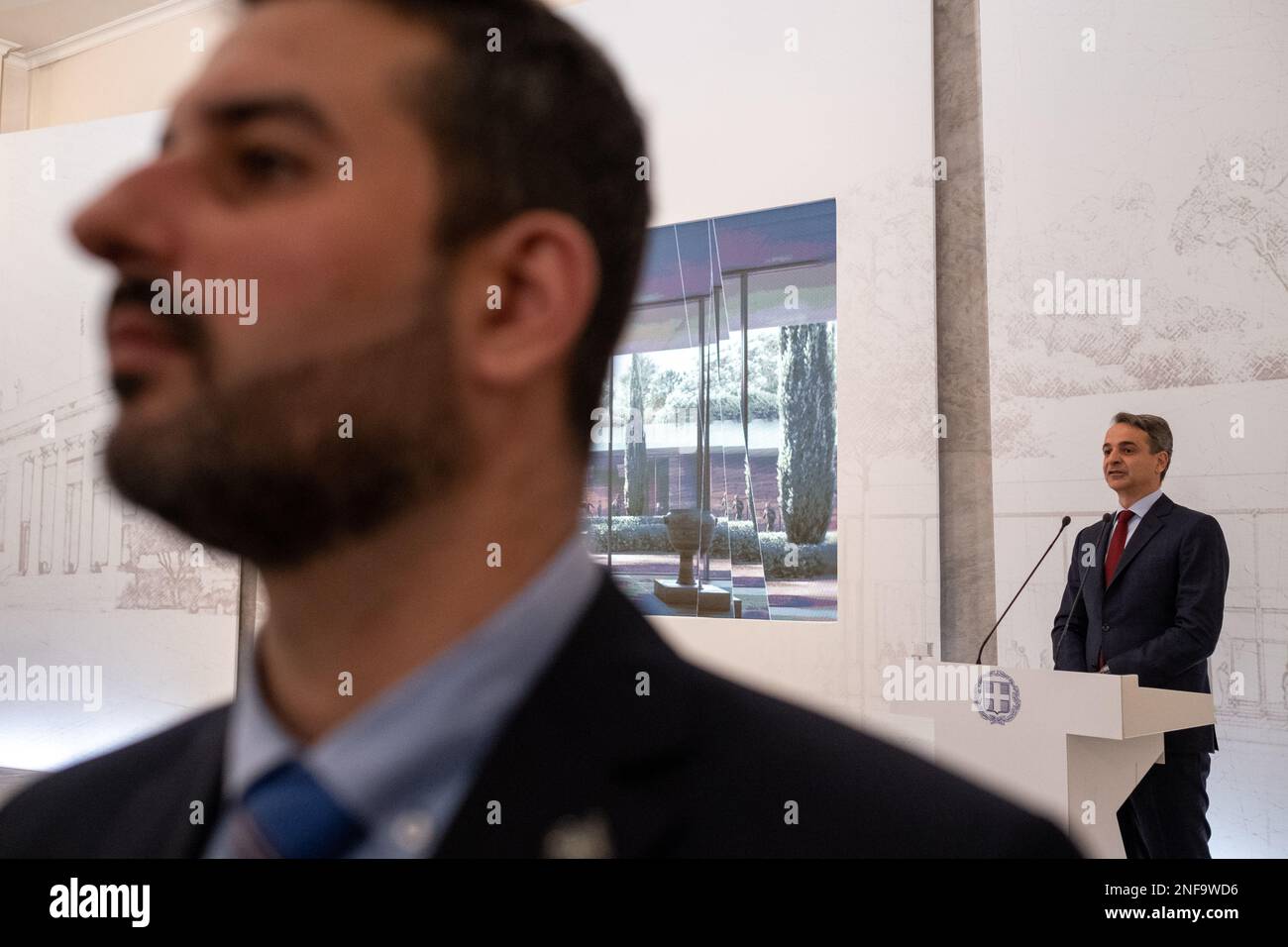 Greece, Athens on 2023-02-15. Greek Prime Minister Kyriakos Mitsotakis ...