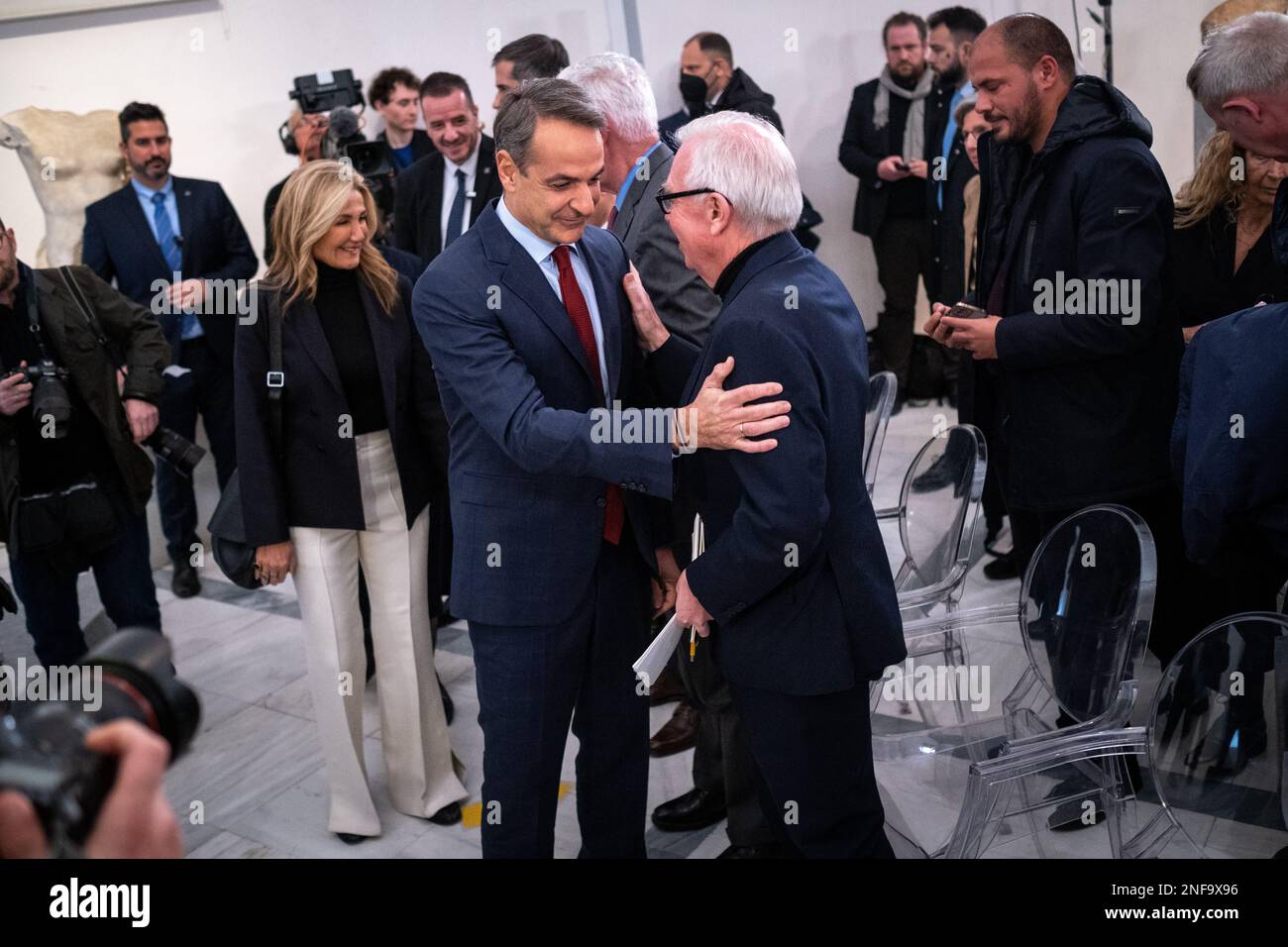 Greece, Athens on 2023-02-15. Greek Prime Minister Kyriakos Mitsotakis ...