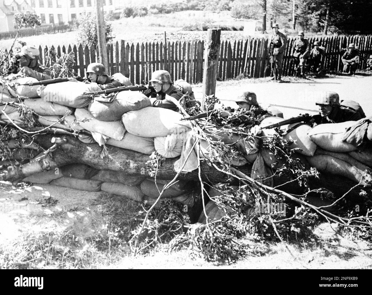 A member of the Sudeten German free corps wearing Czech steel helmet ...