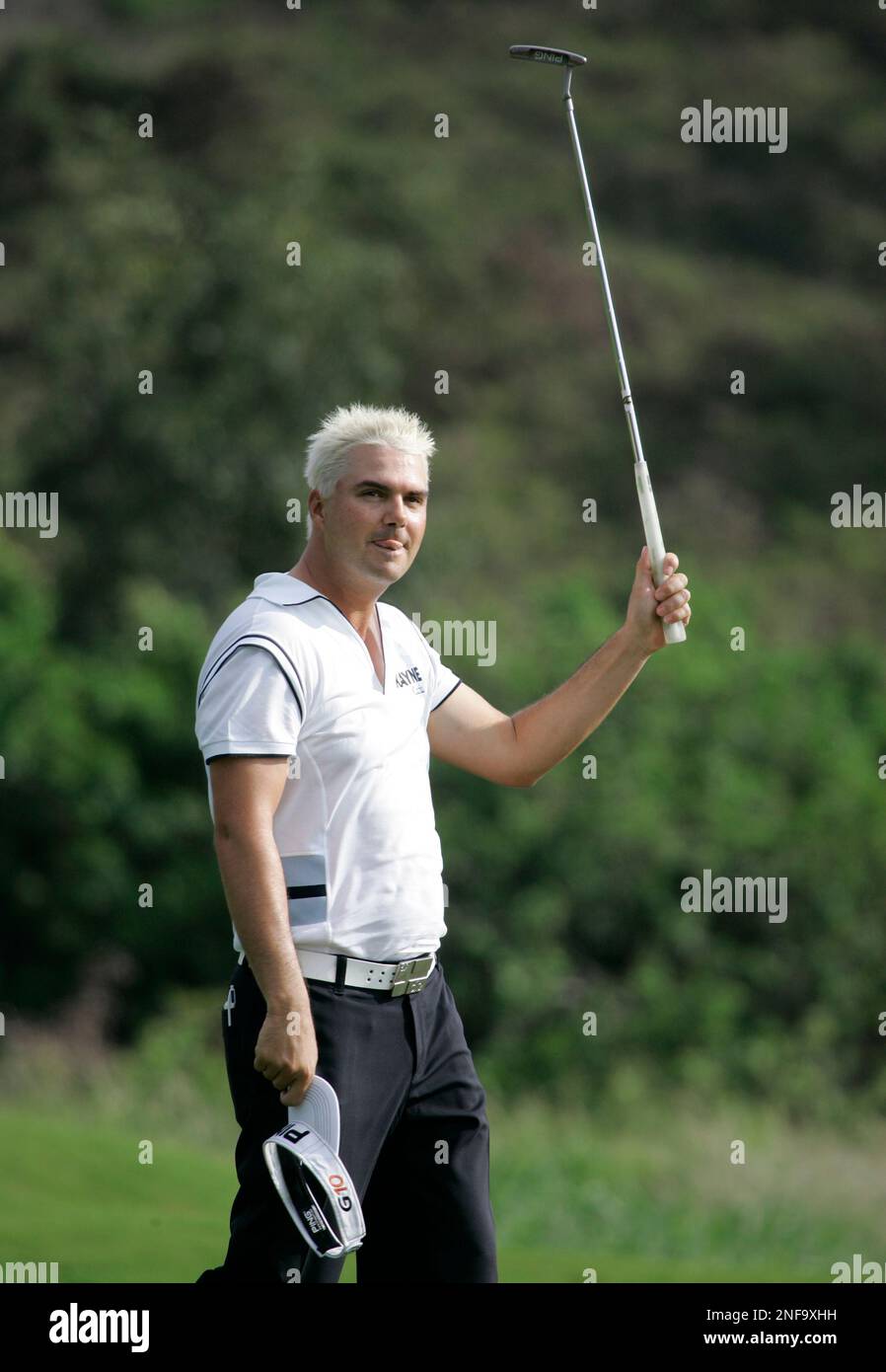 Daniel Chopra reacts after making a birdie on the 18th green of the ...