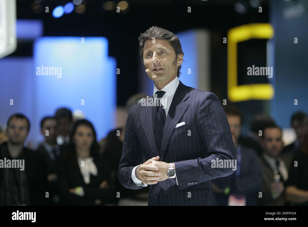 Stephan Winkelmann, president and CEO of Lamborghini shows off Gallardo ...