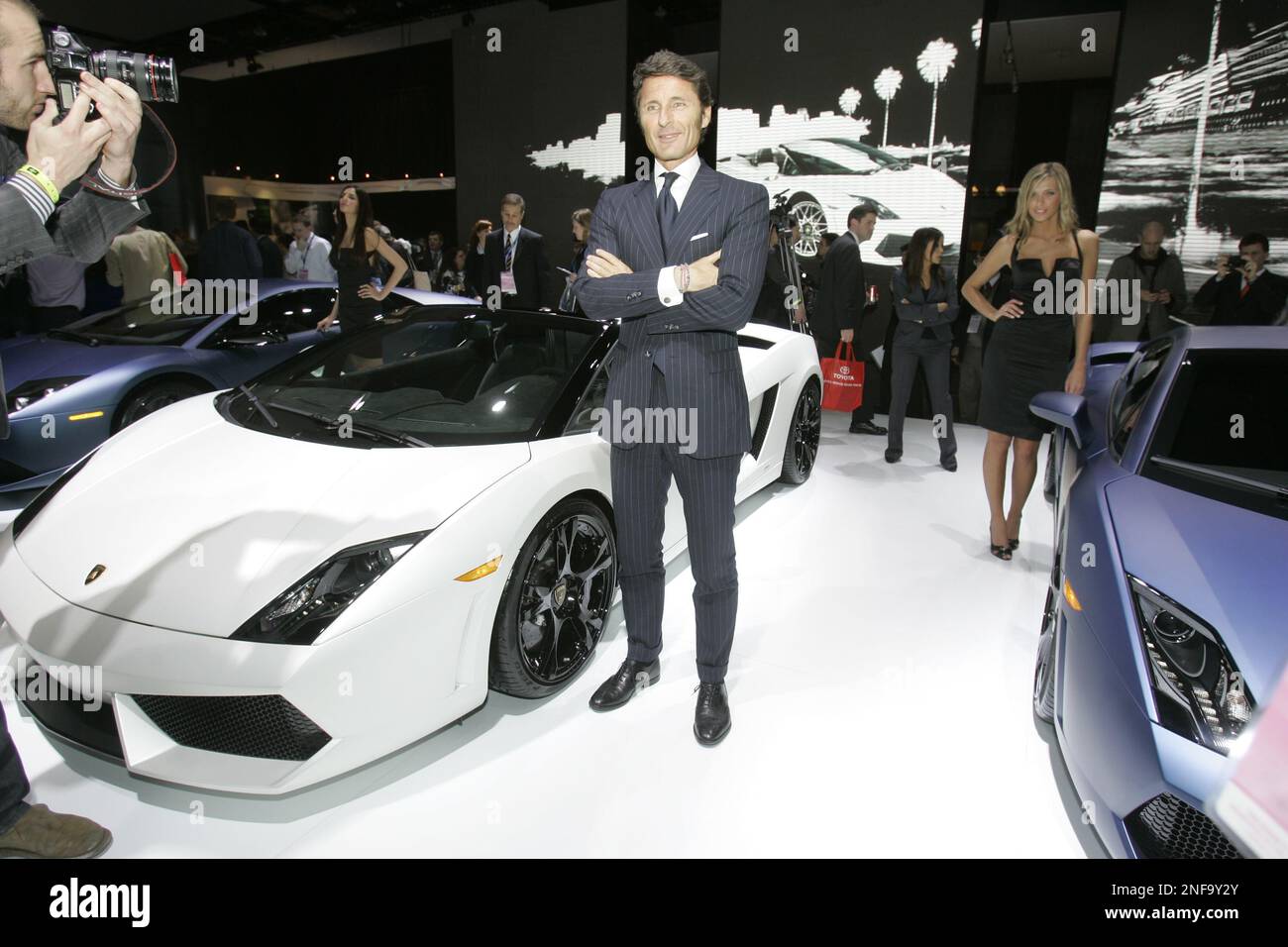 Stephan Winkelmann, president and CEO of Lamborghini shows off Gallardo ...