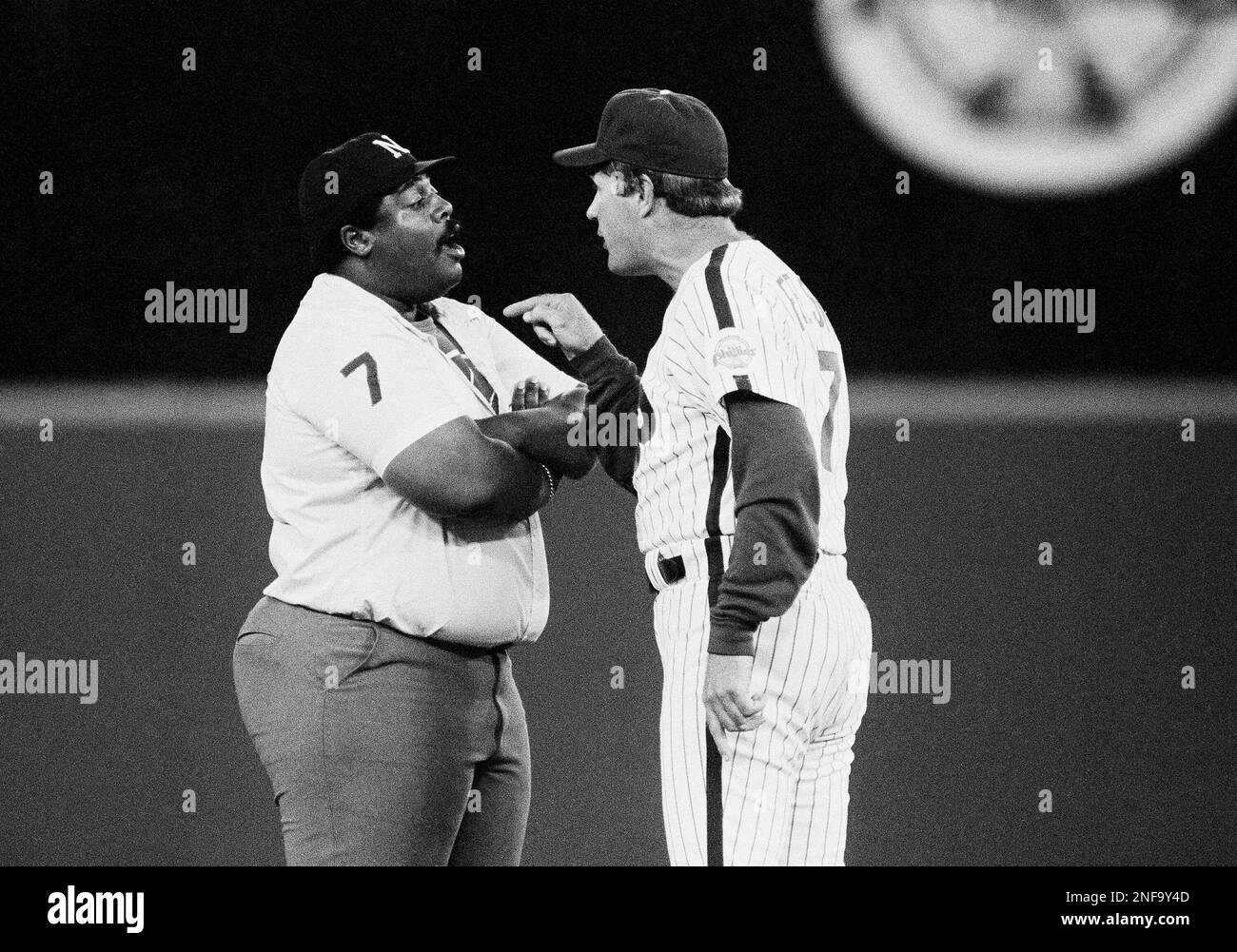 Philadelphia Phillies' manager John Felske, right, points a finger at ...