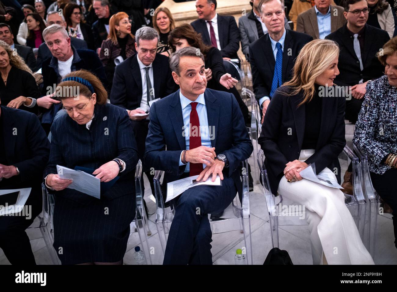Greece, Athens on 2023-02-15. Greek Prime Minister Kyriakos Mitsotakis ...