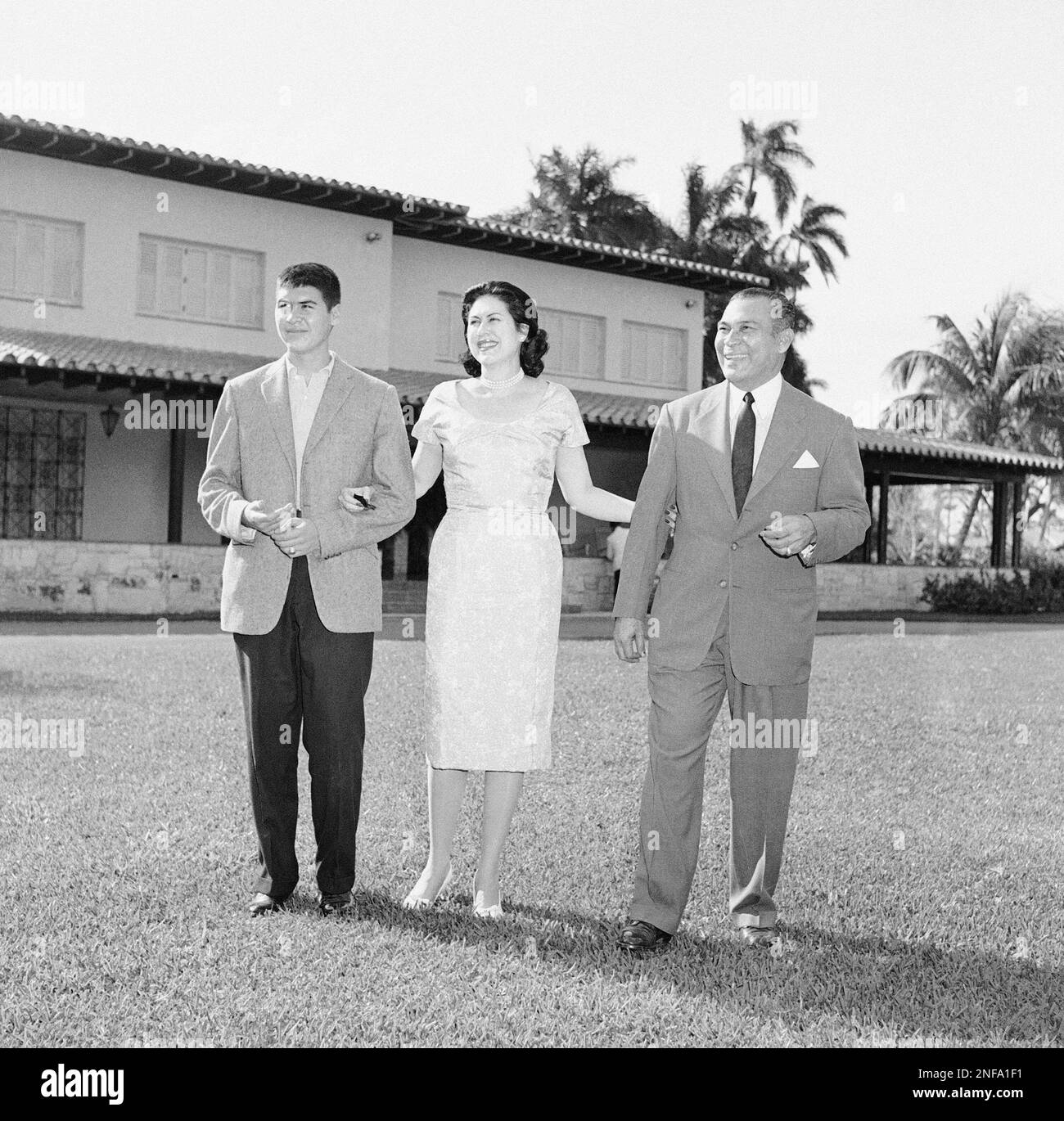 Cuban President Fulgencio Batista, with his wife Marta, and son Jorge ...