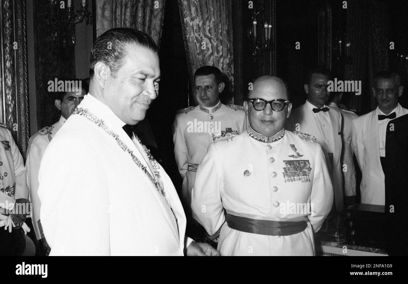 Cuban President Fulgencio Batista, left, and President Marcos Pérez ...