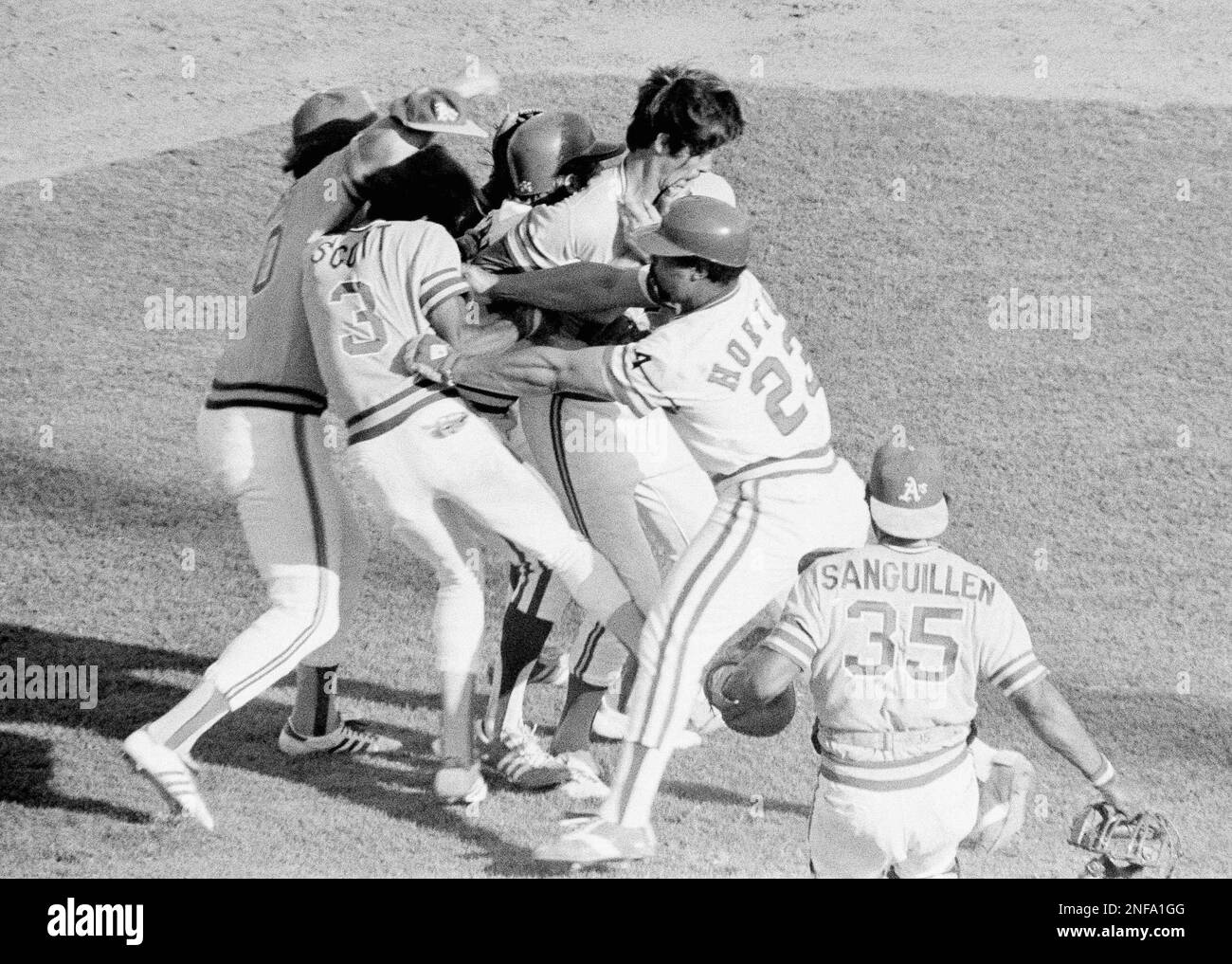 Texas Ranger designated hitter, Willie Horton (23), slugs Oakland ...