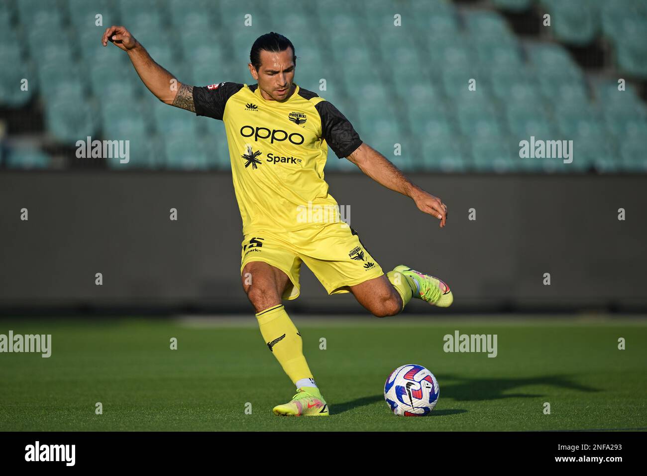 Nikko Boxall of Wellington Phoenix warms up ahead of the A-League Men's ...