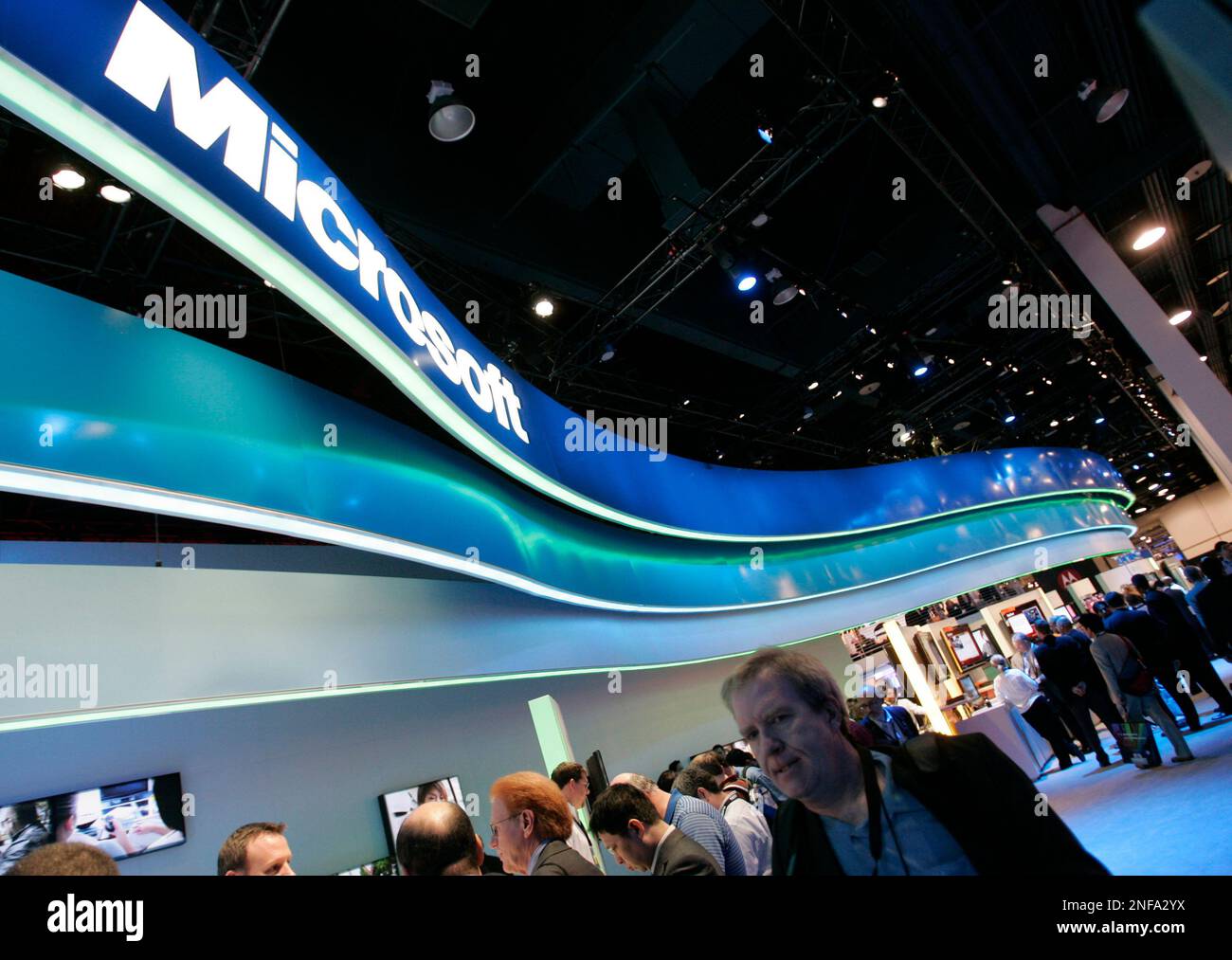 Large Microsoft booth shown at the International Consumer Electronics ...