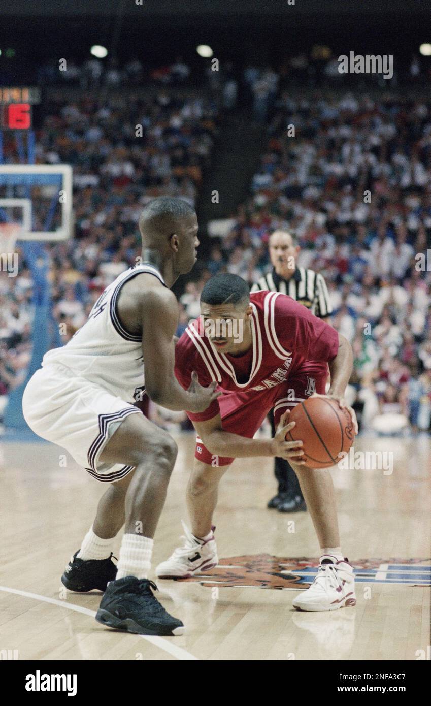 Alabama’s Marvin Orange, right, gets ready to drive around Providence’s ...