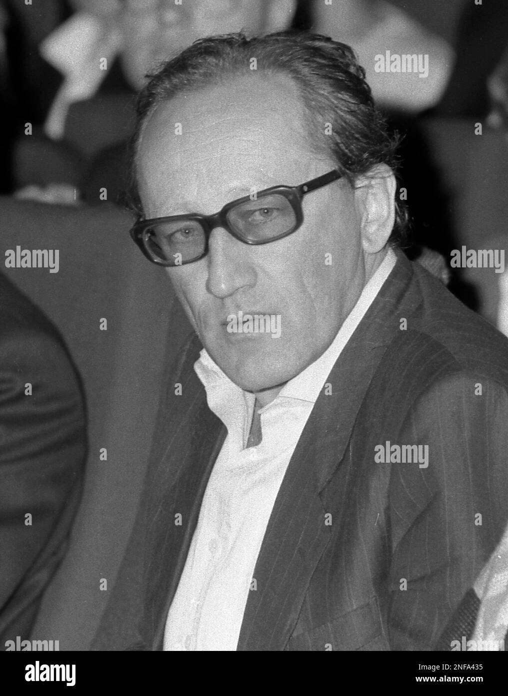 East German writer Heiner Mueller is pictured at the awarding ceremony ...