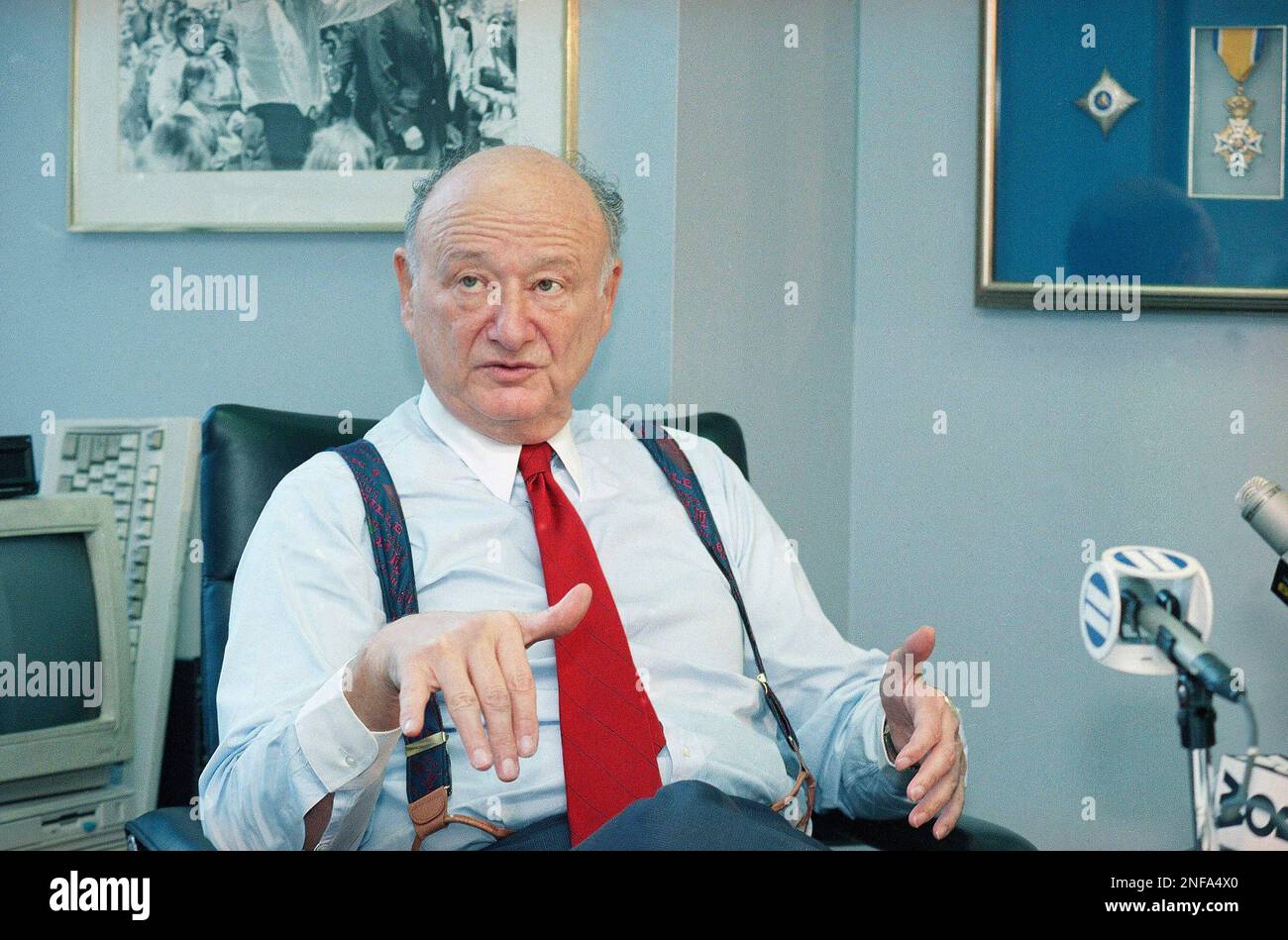 Former New York City Mayor Ed Koch is shown during an interview in New ...